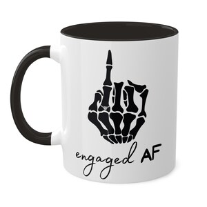 Engaged AF, Halloween Coffee Cups, Skeleton Ring Finger Mug, Engagement ...