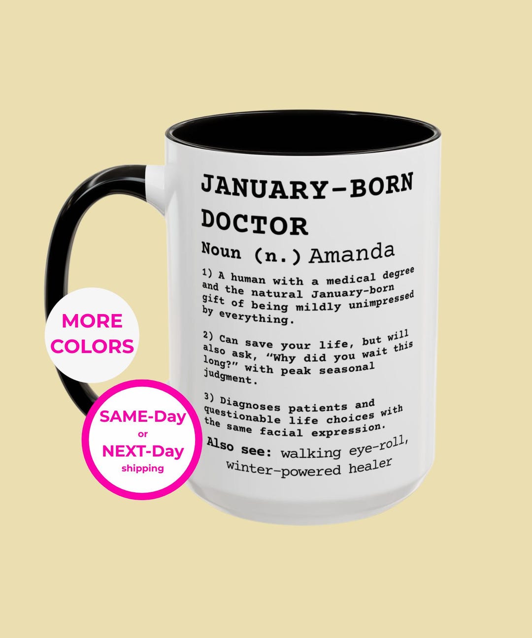 January Born Doctor Mug, Funny Medical Gift, Sarcastic Doctor Coffee ...