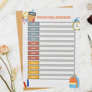 Printable Daily Schedule Kids Daily Routine School Day Daily - Etsy
