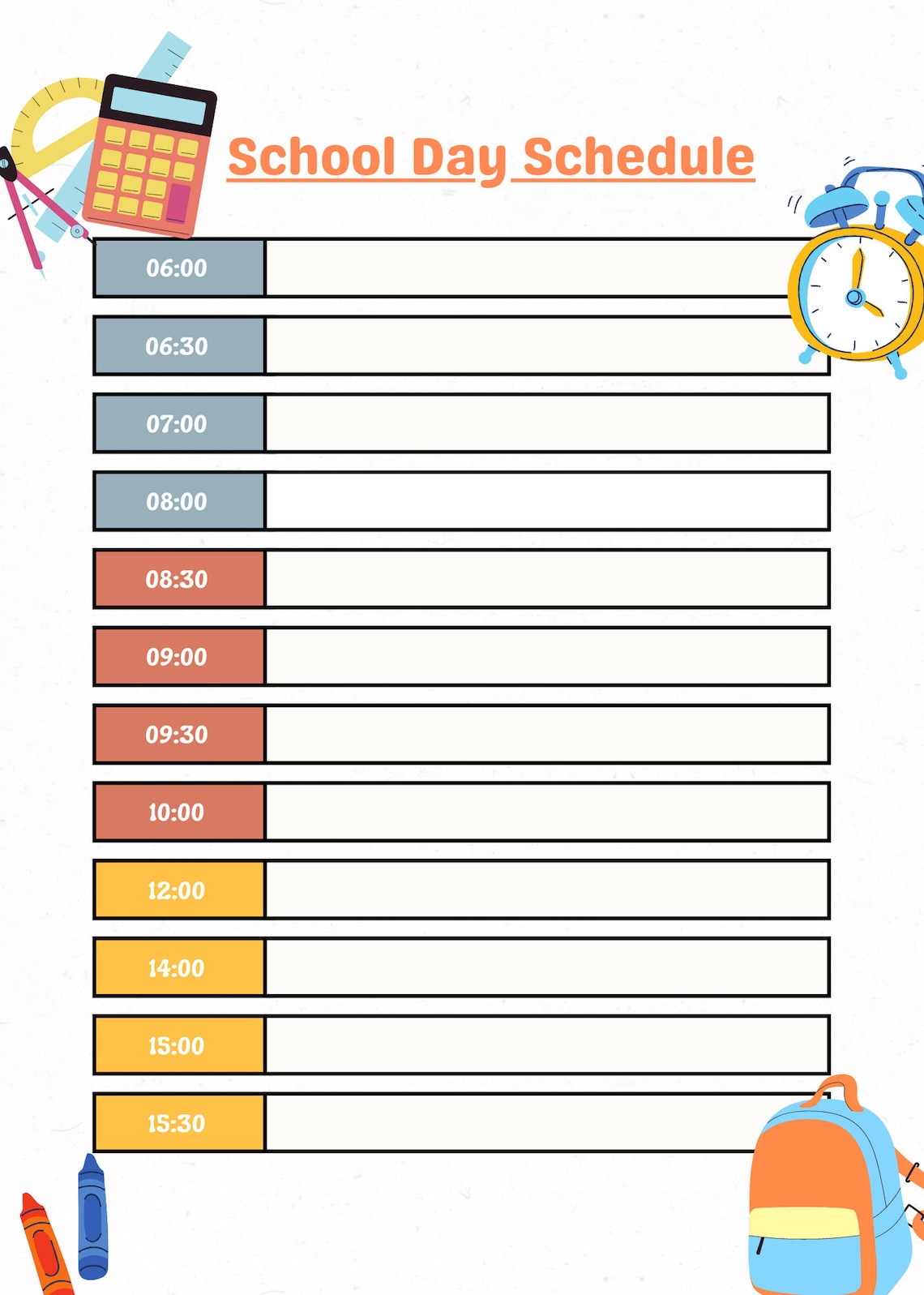Printable Daily Schedule Kids Daily Routine School Day Daily - Etsy