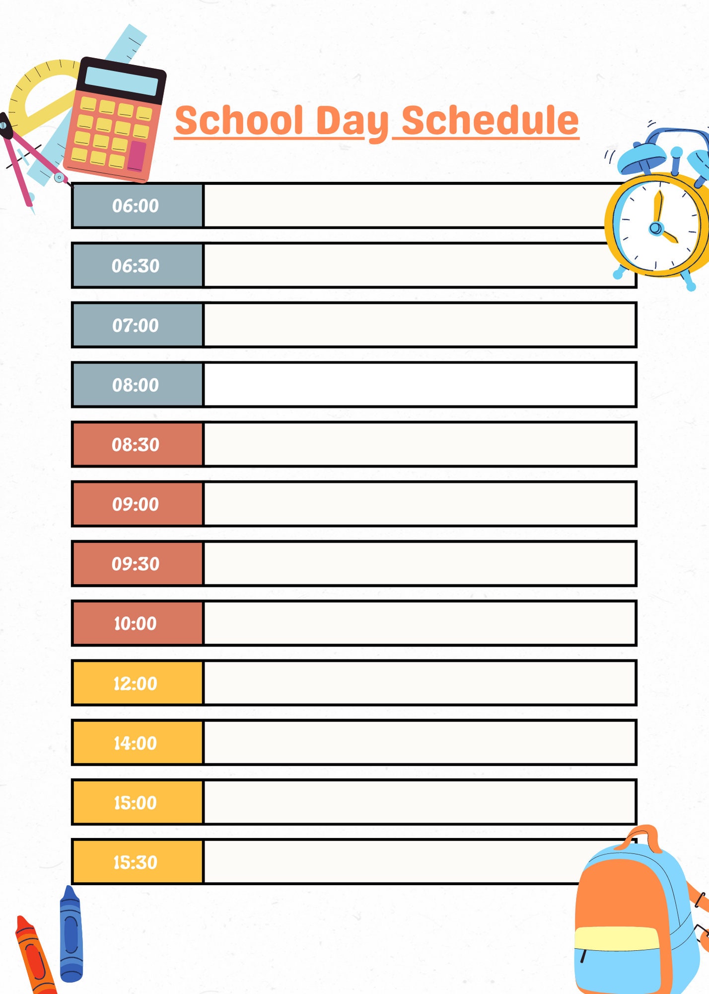 Printable Daily Schedule, Kids Daily Routine, School Day Daily Routine ...