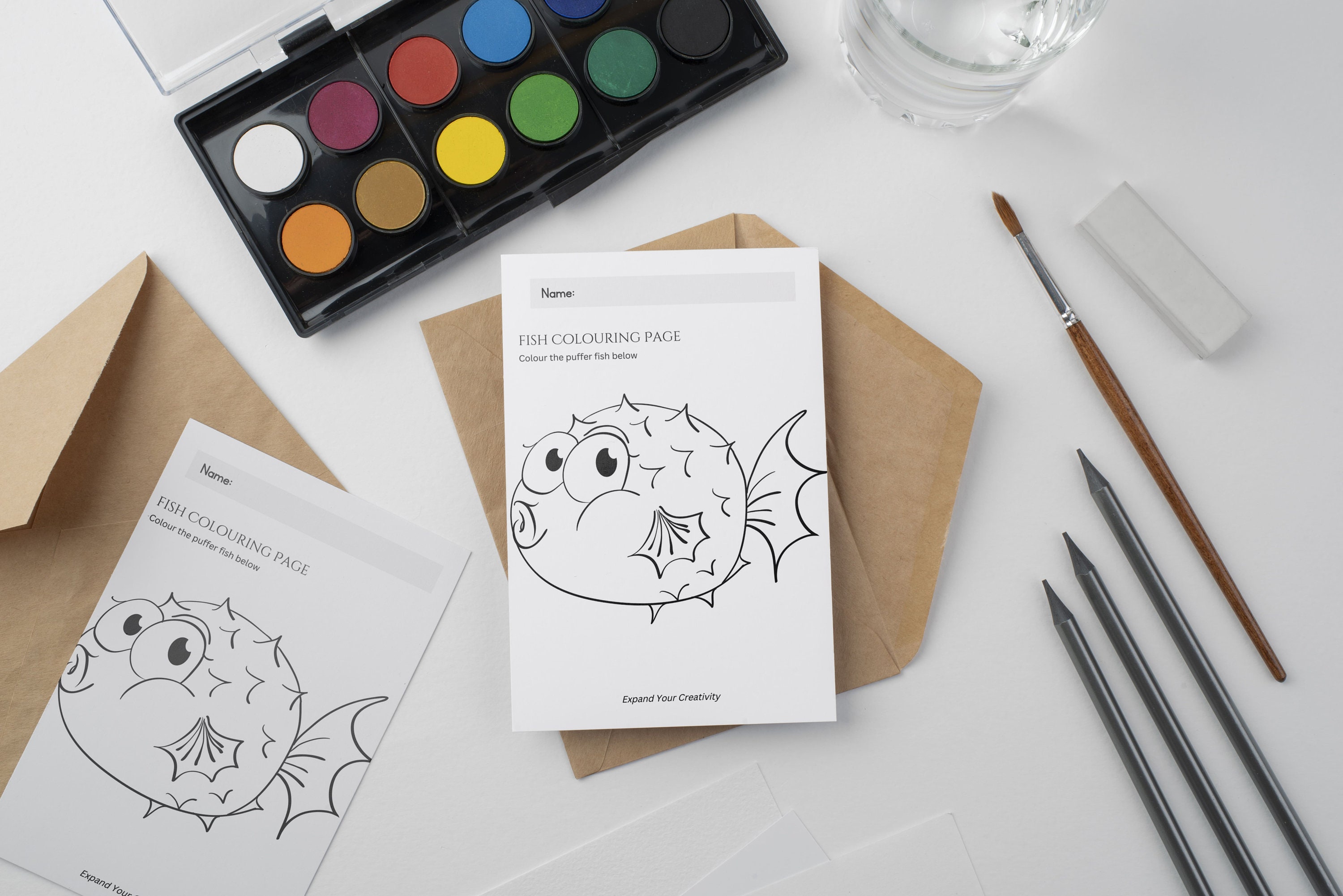 Puffer Fish Coloring Page, Kids Activity, Printable Activity, Digital ...