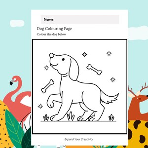 Dog Coloring Page, Kids Activity, Printable Activity, Digital Download ...