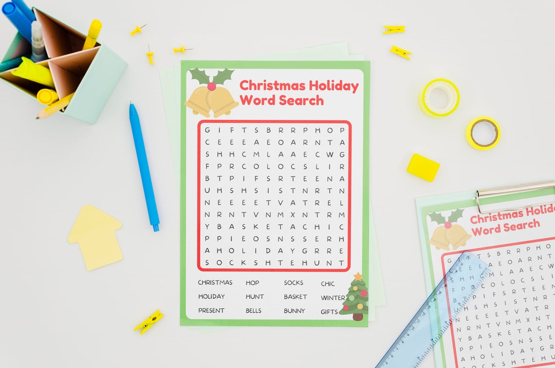 Christmas Word Search for Kids, Word Search Games, Holiday Themed Word ...