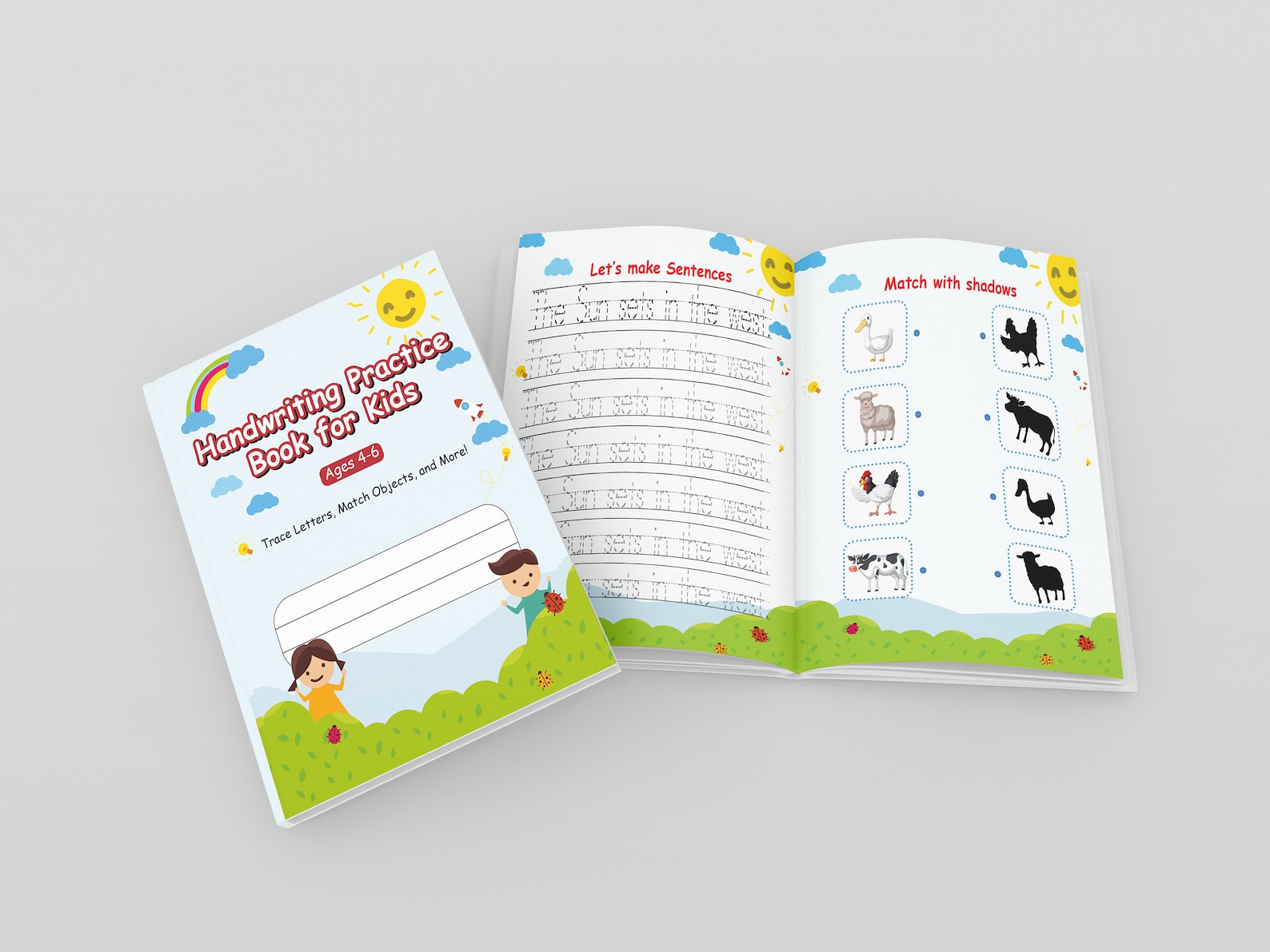 PRINTABLE PDF Handwriting Practice Book for Kids Ages 4-6: Trace ...