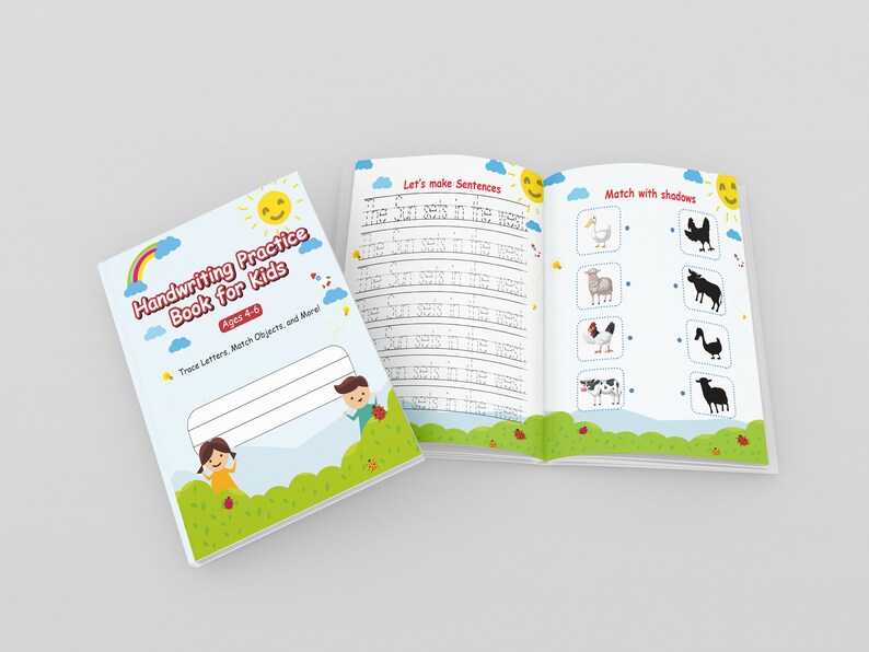 PRINTABLE PDF Handwriting Practice Book for Kids Ages 4-6: Trace ...