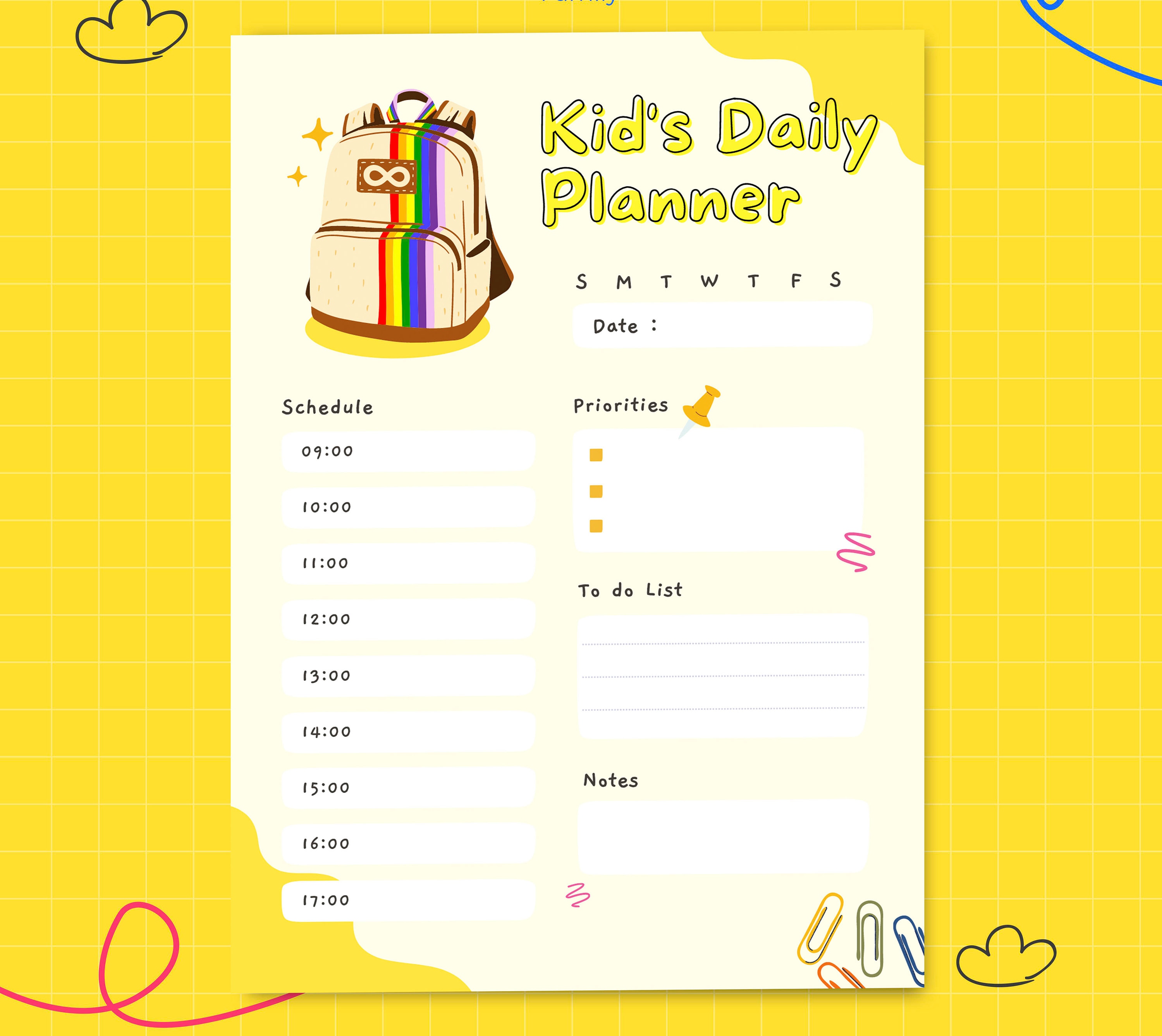 Printable Daily Planner for Kids, Kids Daily Schedule, to Do List - Etsy