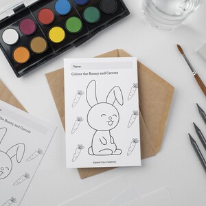 Bunny Coloring Page, Kids Activity, Printable Activity, Digital ...