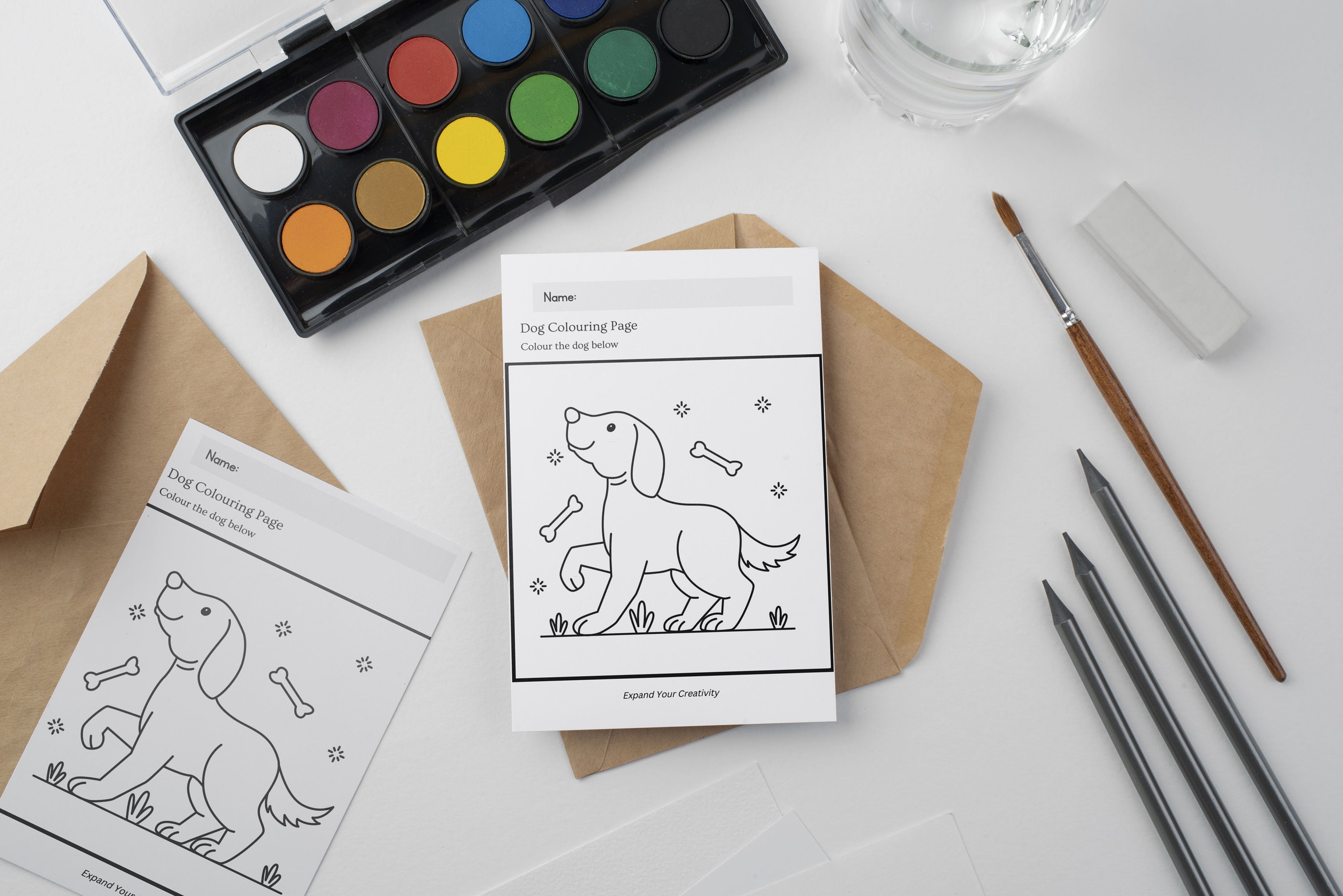 Dog Coloring Page, Kids Activity, Printable Activity, Digital Download ...