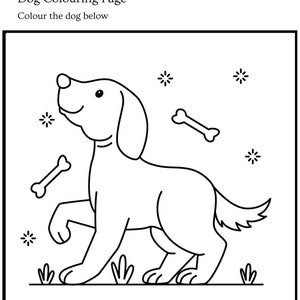 Dog Coloring Page, Kids Activity, Printable Activity, Digital Download ...