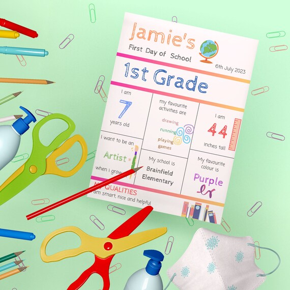 Editable First Day of School Print Back to School Template - Etsy