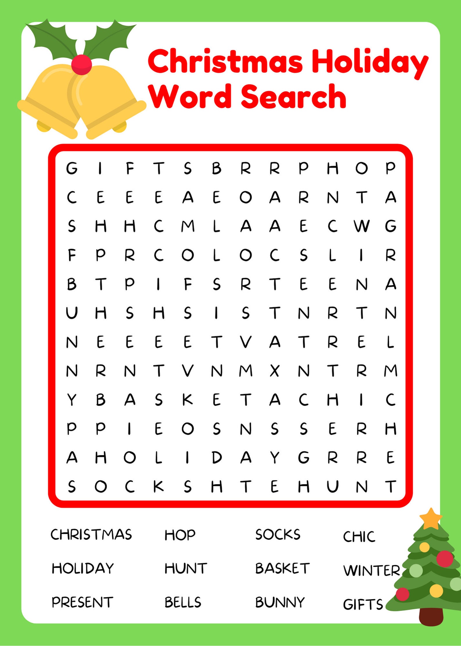 Christmas Word Search for Kids, Word Search Games, Holiday Themed Word ...