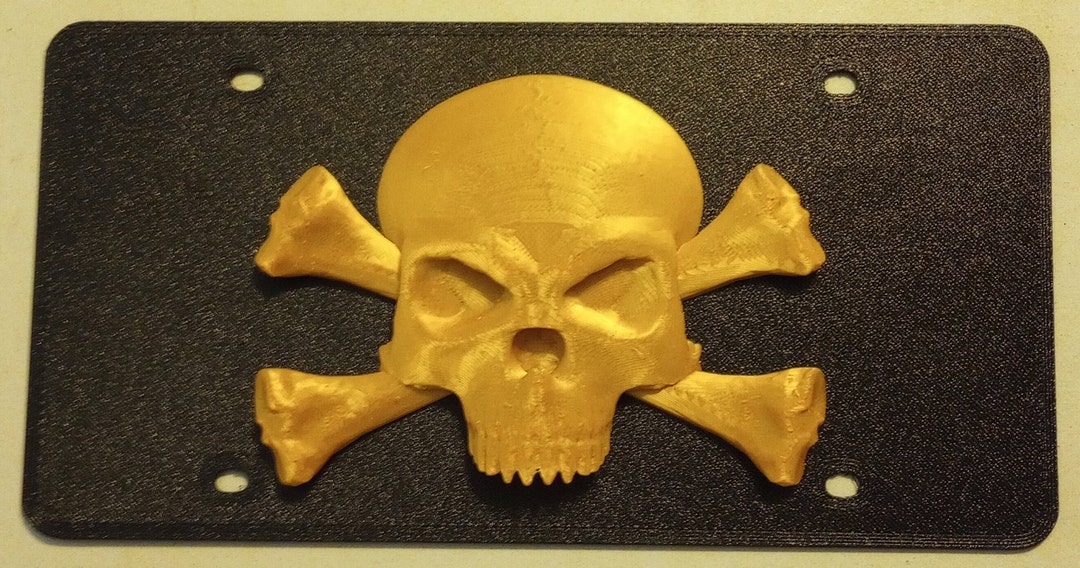 Fun Front Plate Skull and Crossbones 3d - Etsy