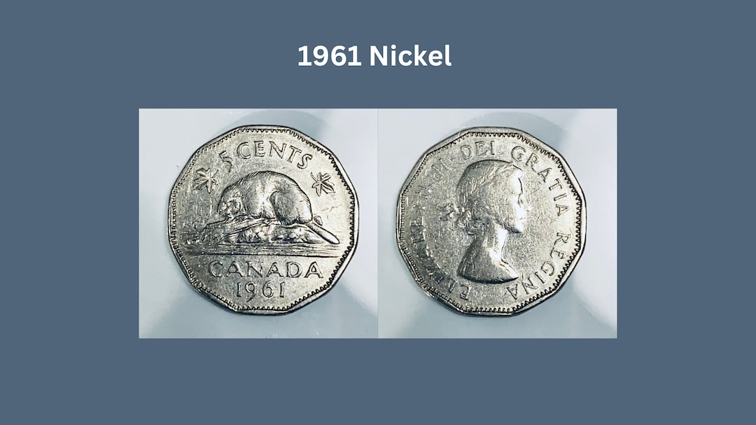 1961 Canadian Nickel Queen Elizabeth II 12 Sided Nickel Coin Collection ...