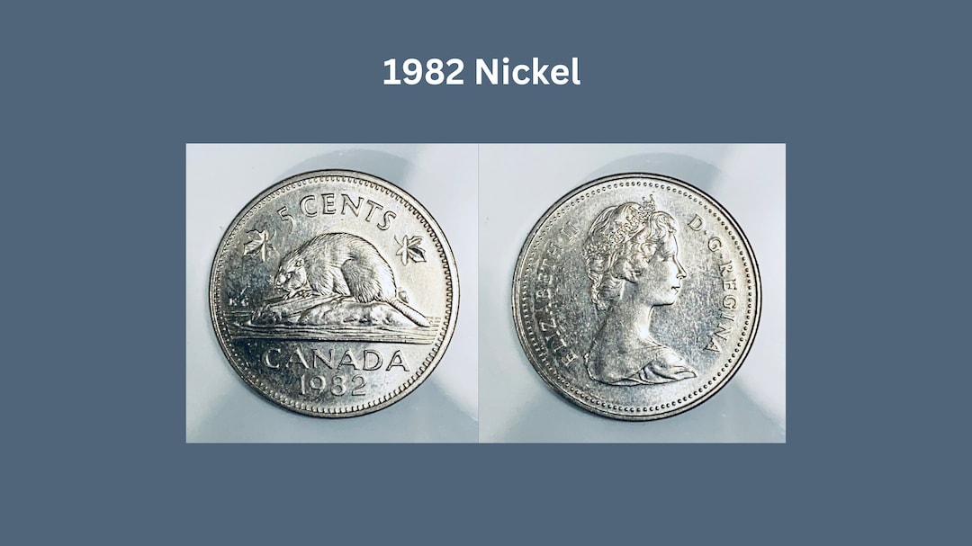 1982 Canadian Nickel Queen Elizabeth II Round Nickel Coin Collection ...