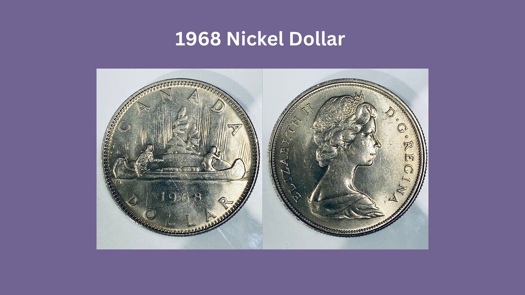 1968 Canadian Nickel Dollar Queen Elizabeth II Nickel - Etsy