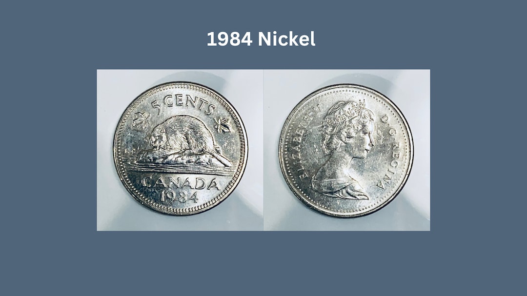 1984 Canadian Nickel Queen Elizabeth II Round Nickel Coin Collection ...