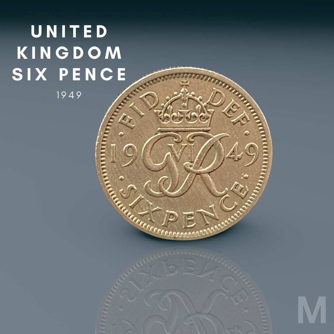 1949 Six Pence United Kingdom UK Good Condition Coin Collection Gift ...