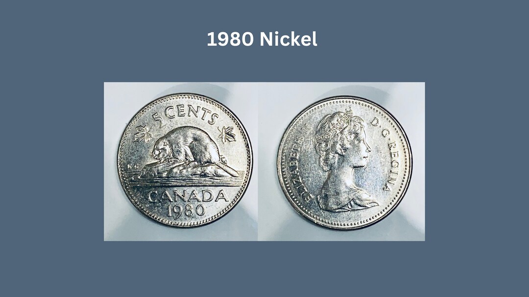 1980 Canadian Nickel Queen Elizabeth II Round Nickel Coin Collection ...