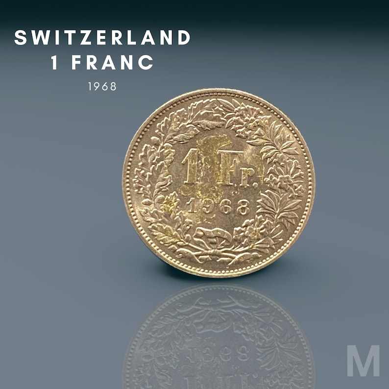 1968 Switzerland 1 Franc Coin Collection Gift for Grandpa Dad Grandma ...