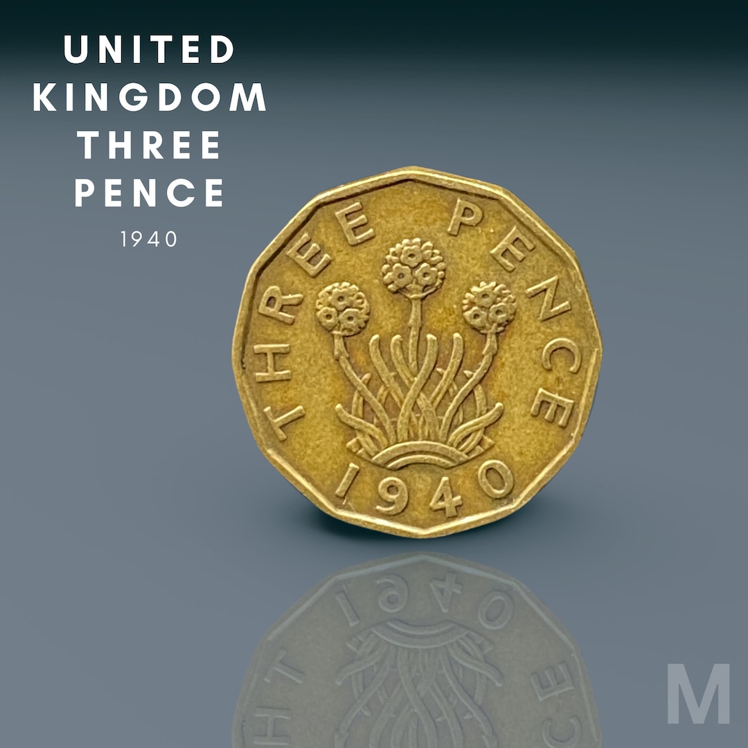 1940 Three Pence United Kingdom UK Coin Collection Gift for Grandpa ...