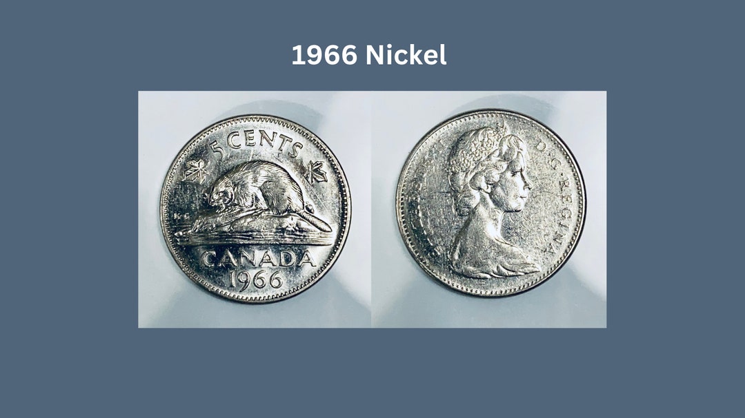 1966 Canadian Nickel Queen Elizabeth II Gift for Coin Collector Coin ...