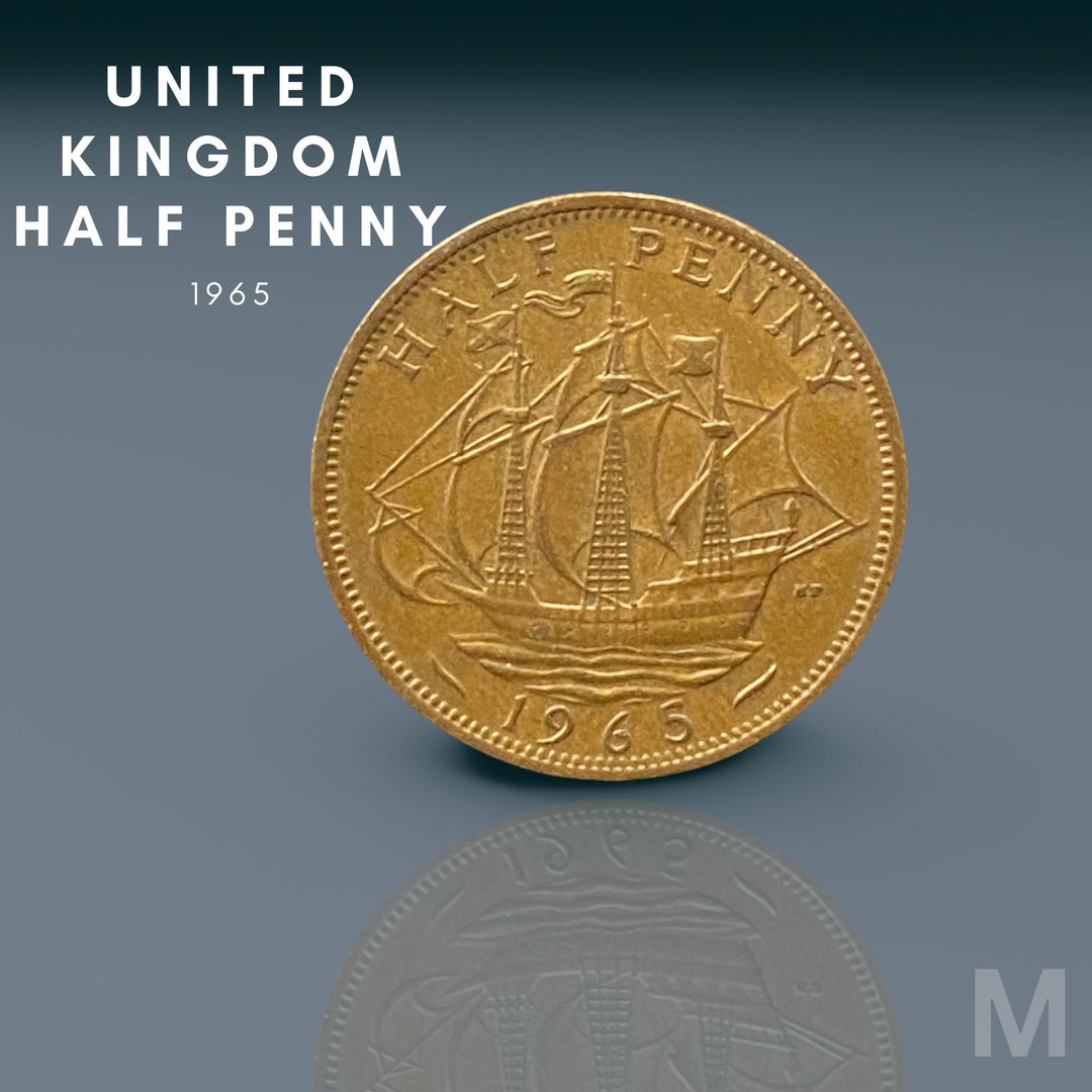 1965 Half Penny United Kingdom UK Coin Collection Gift for Grandpa Dad ...