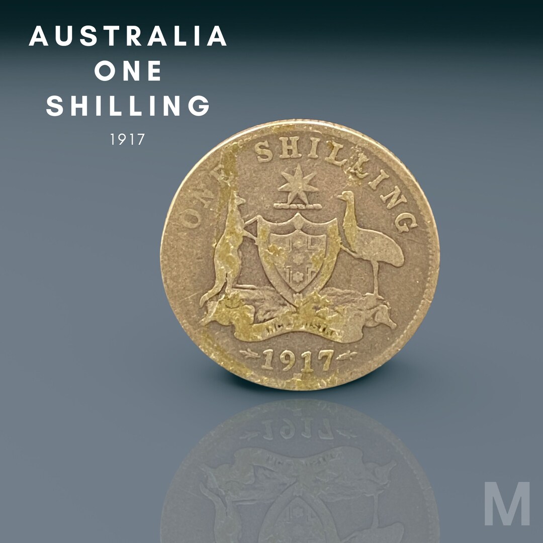 1917 One Shilling Australian Coin Silver Australia 1 Shilling Coin ...