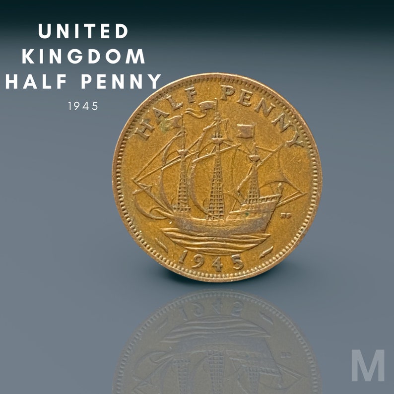 1945 Half Penny | United Kingdom | UK | Coin Collection | Gift for ...