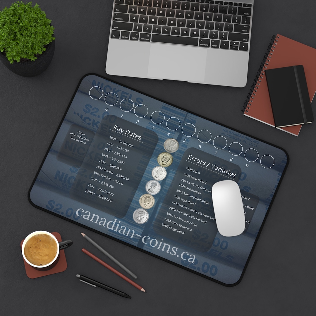 Canadian Nickel Coin Roll Hunting Mat | Desk Mat | Gift for Coin ...