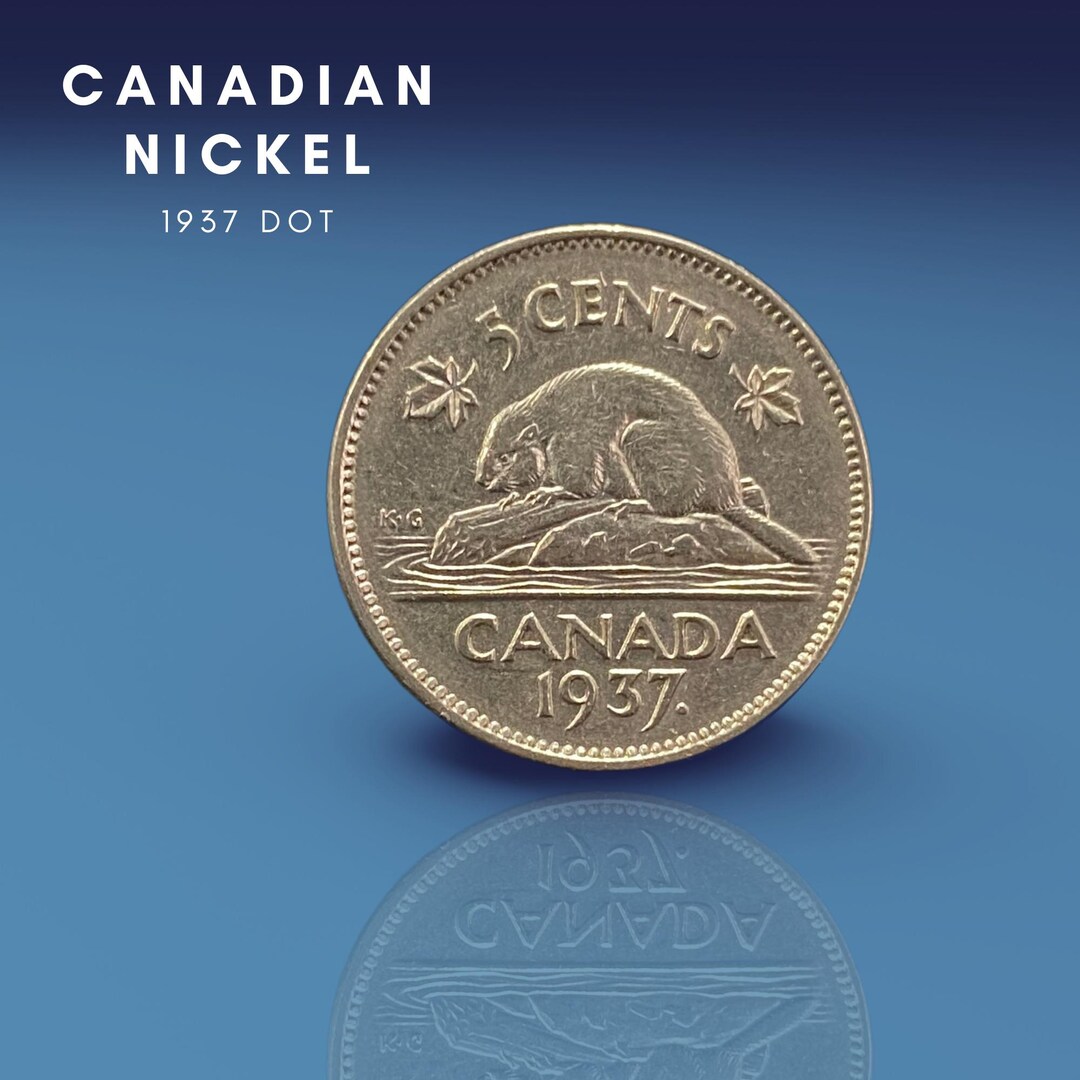 1937 DOT Canadian Nickel | Beaver Nickel | King George VI | Royal ...