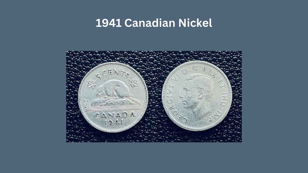 1941 Canadian Nickel Beaver Nickel King George VI Royal Canadian Mint ...