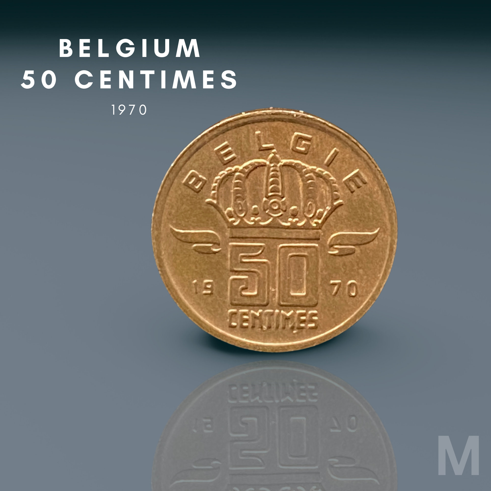 1970 Belgium 50 Centimes Coin Collection Gift for Grandpa Dad Grandma ...