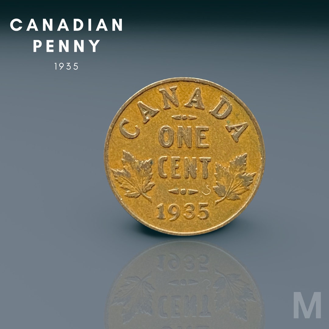 1935 Canadian Penny One Cent King George V Coin - Etsy
