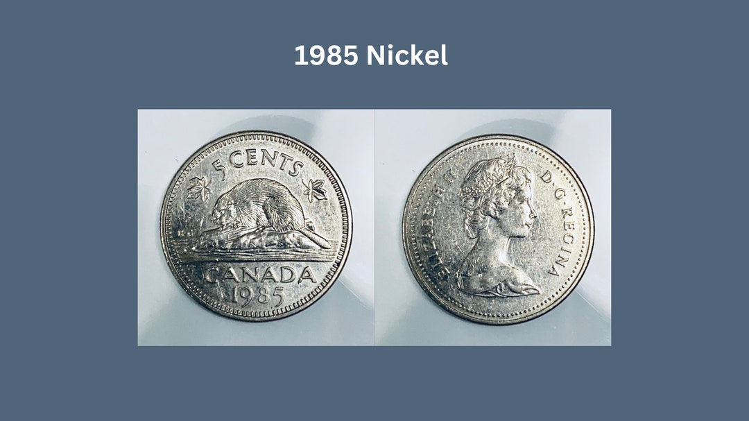 1985 Canadian Nickel Queen Elizabeth II Round Nickel Coin Collection ...