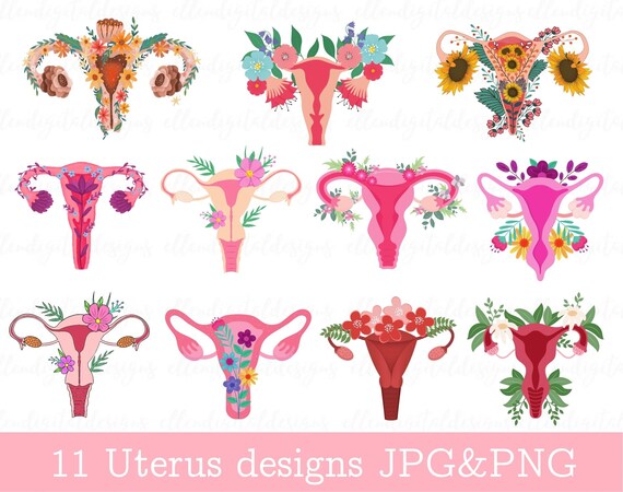 Floral Uterus Png Uterus With Flowers Png Utereses Png - Etsy