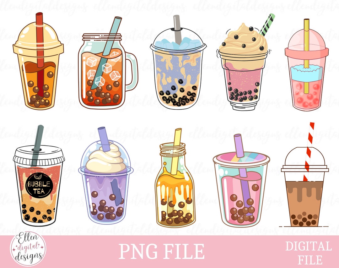 Bubble Tea Clipart Boba Tea Clipart Boba Tea Lover Bubble - Etsy