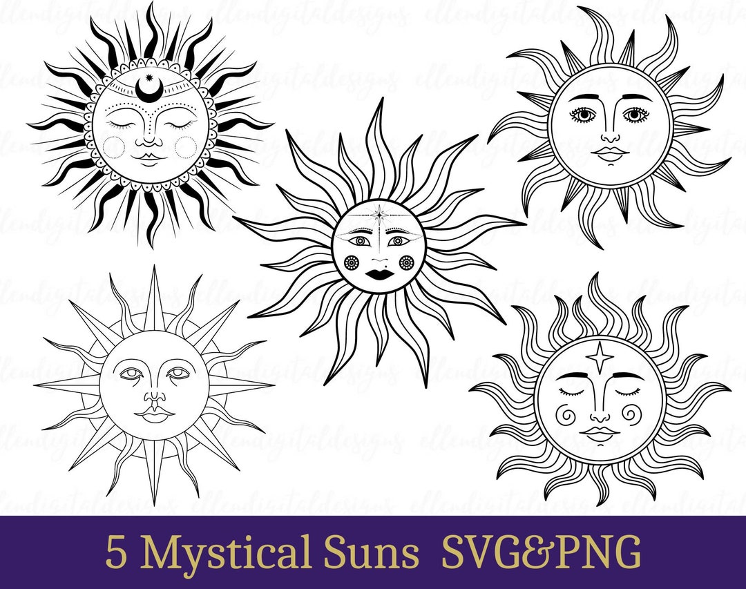 Mystical Sun Svg Mystical Sun Clipart Celestial Sun Svg - Etsy