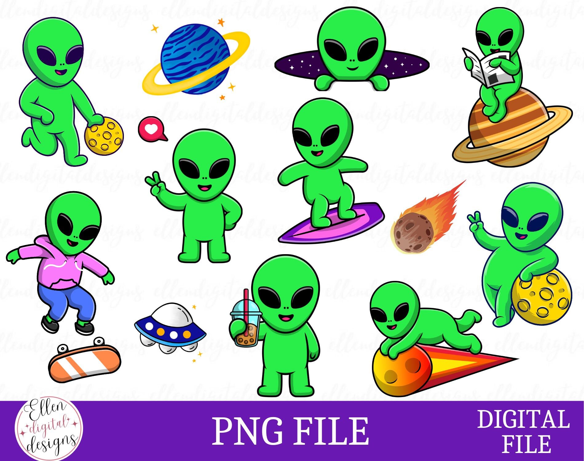 Cute Drawn Aliens