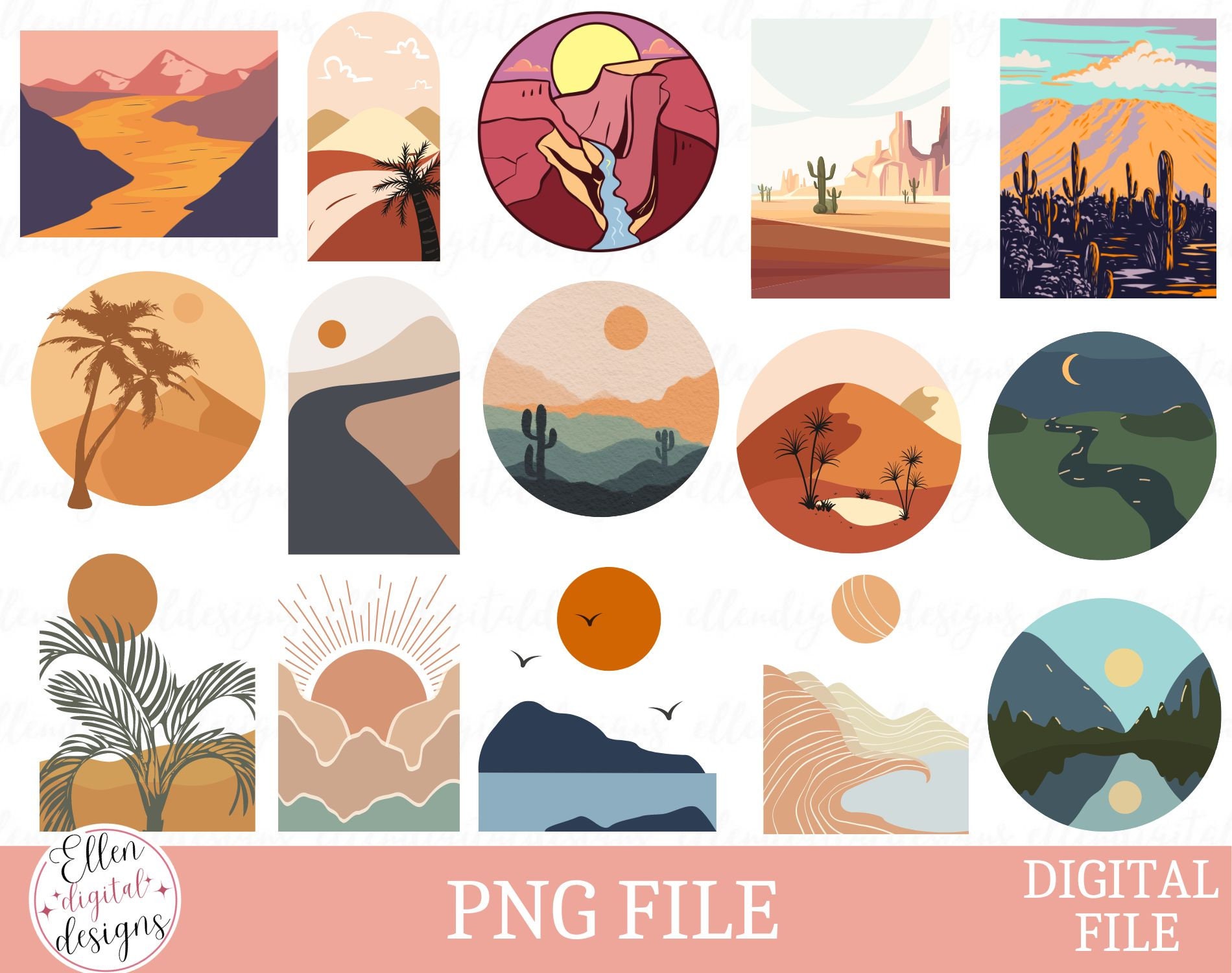 Clipart Desert Mountains