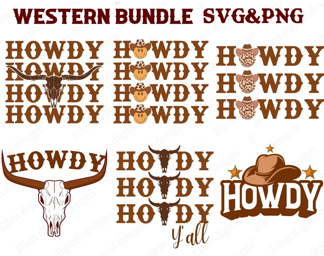 Howdy Svg Cowboy Svg Howdy Y'all Svg Cow Skull Svg - Etsy