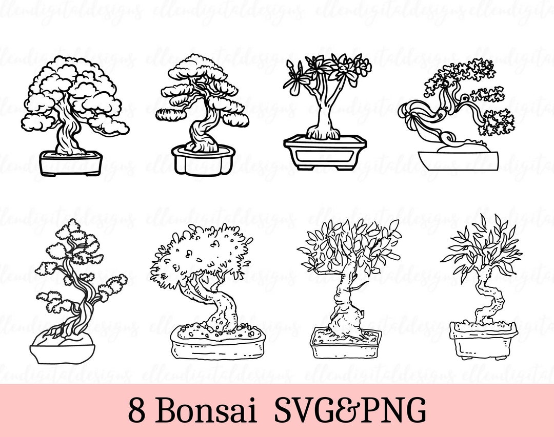 Bonsai tree svg bonsai clipart bonsai silhouette bonsai cut - Etsy España