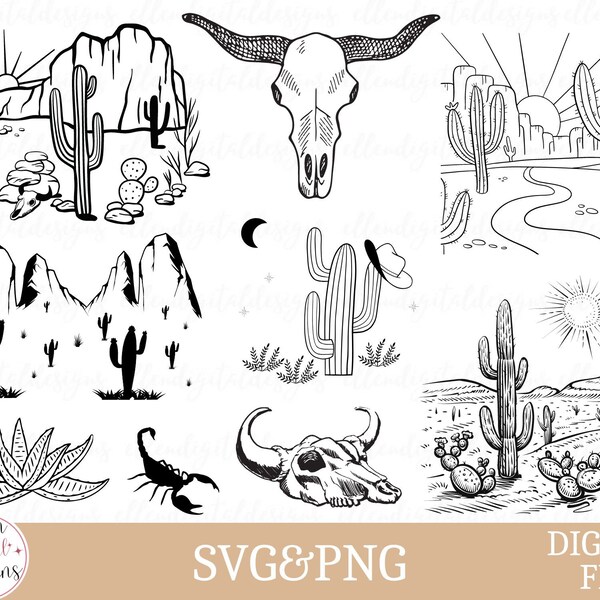 Western Desert Scene Svg - Etsy