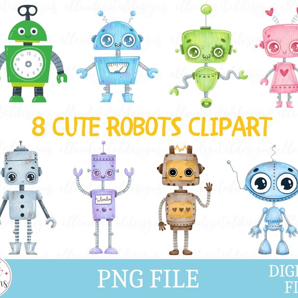 Robot Clipart - Etsy