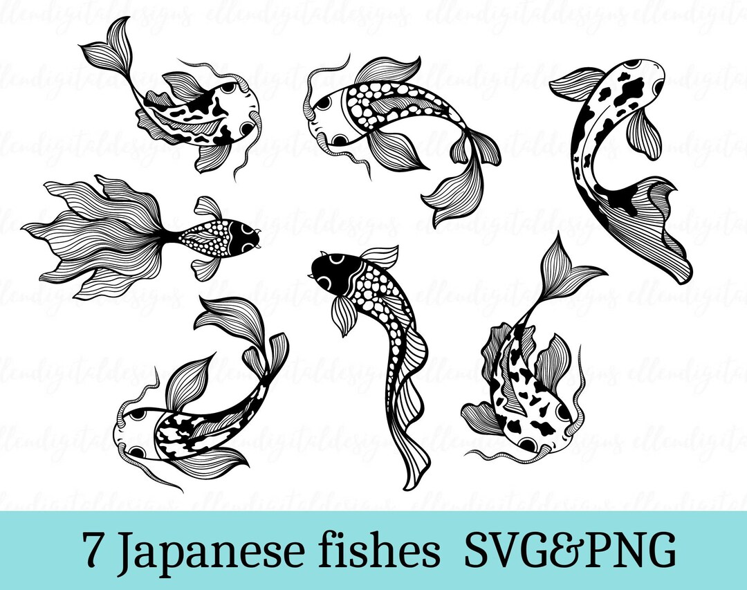 Koi Fish Svg Japanese Fish Svg Koi Fish Clipart Sea - Etsy Singapore