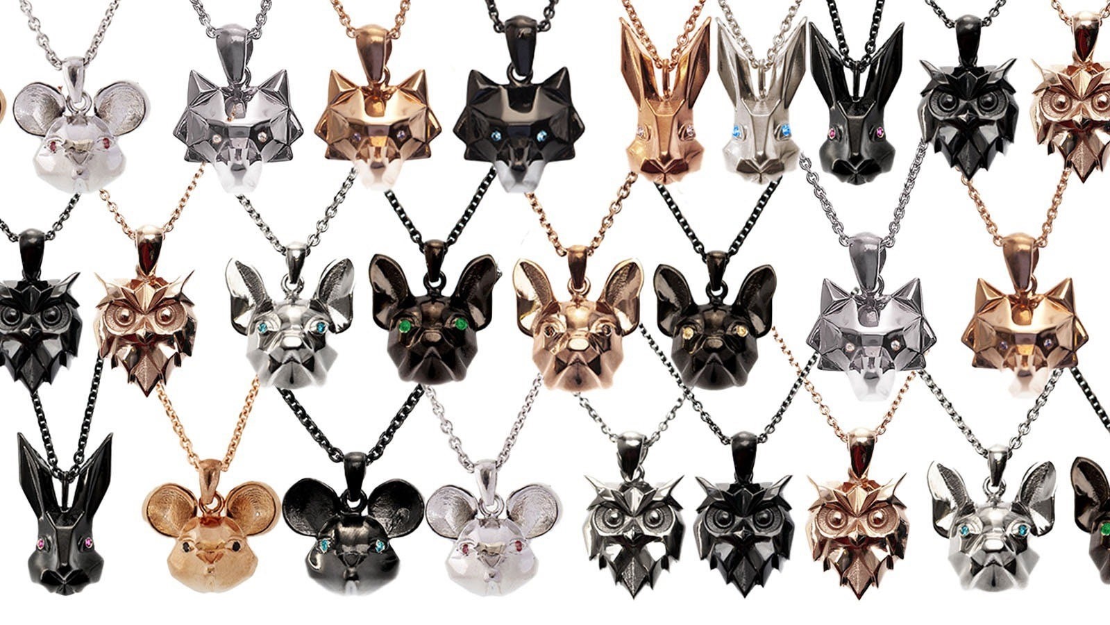 Mouse 3d Necklace Pendant in Sterling Silver With Pink Topazes New - Etsy