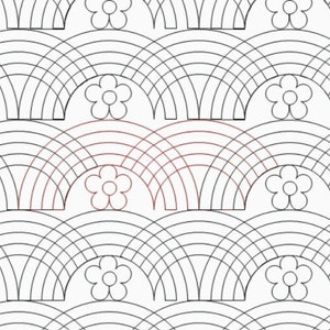 Baptist Fan & Flower, Longarm Digital Quilt Designs Pattern E2E E443 - Etsy