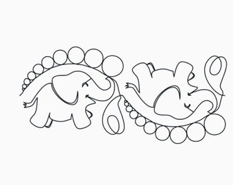 Elephant Parade Longarm Quilting Digital Design Pattern Edge to Edge ...