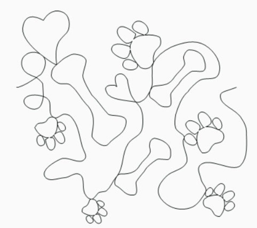 Dog Bone, Longarm Digit Quilting Designs Pattern E2E E484 - Etsy