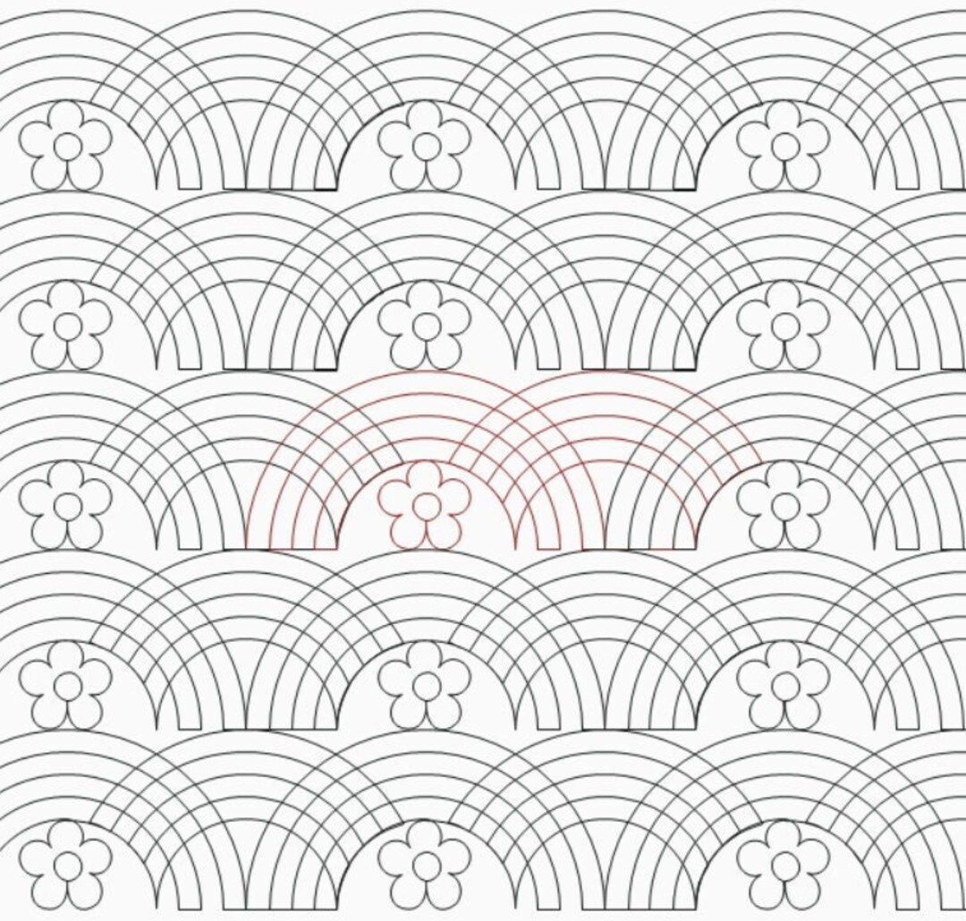 Baptist Fan & Flower, Longarm Digital Quilt Designs Pattern E2E E443 - Etsy